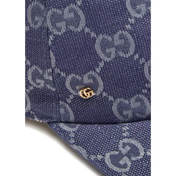 GUCCI ネイビー GGパターン キャップ Gucci Gg-Jacquard Canvas Cap - Blue | Editorialist