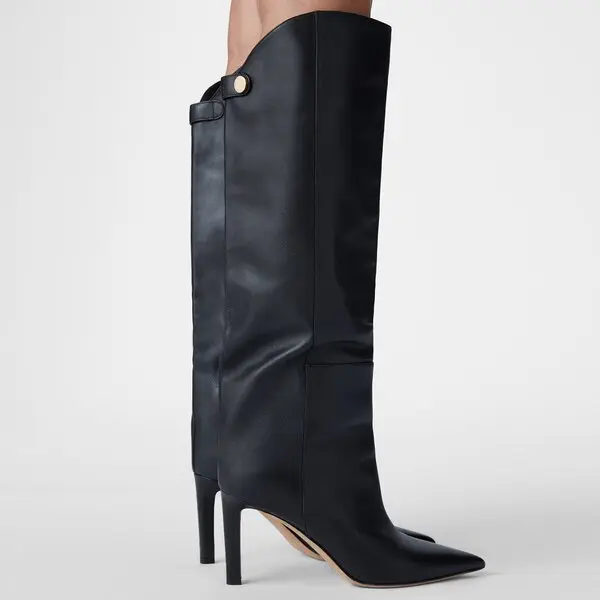 JIMMY CHOO Smooth Leather Knee-high Boots - Black