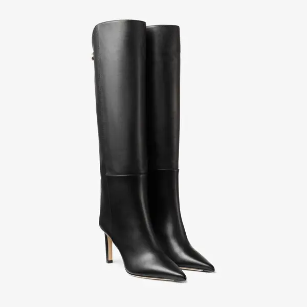 JIMMY CHOO Smooth Leather Knee-high Boots - Black