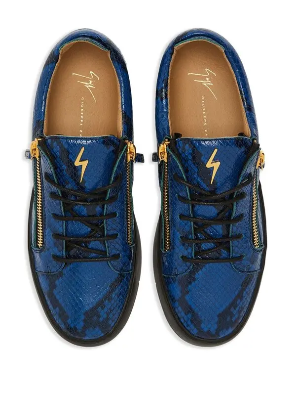 GIUSEPPE ZANOTTI Frankie Double-zip Low-top Sneakers - Blue