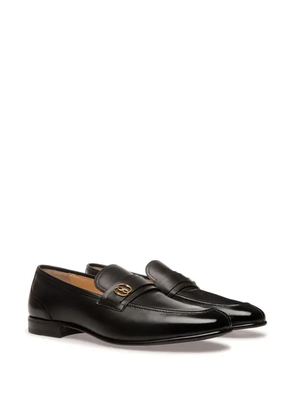 Bally Sadei Leather Loafers With Logo Plaque - Black