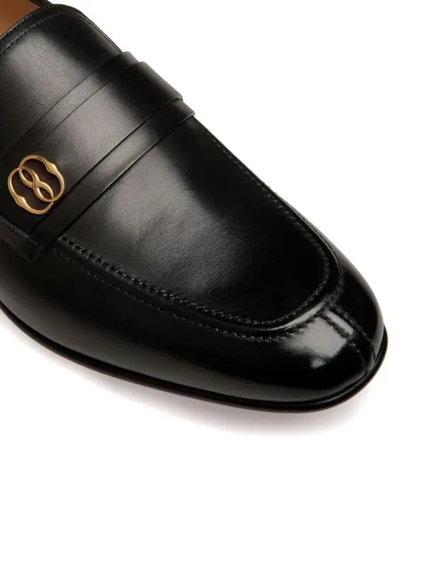 Bally Sadei Leather Loafers With Logo Plaque - Black