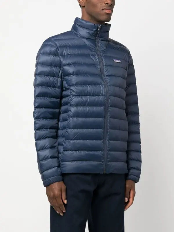 Patagonia Logo-patch Feather-down Jacket - Blue