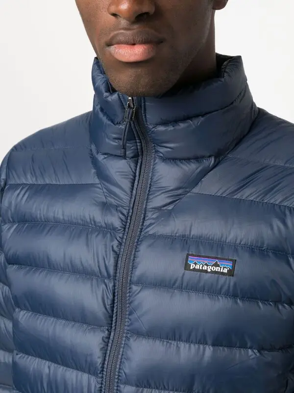 Patagonia Logo-patch Feather-down Jacket - Blue