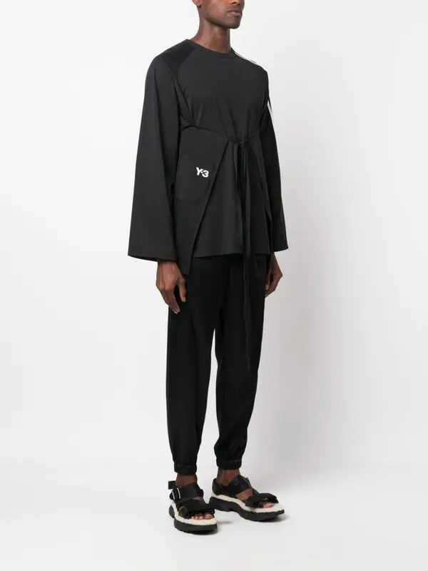 Y3 Logo Print Wraparound T-shirt