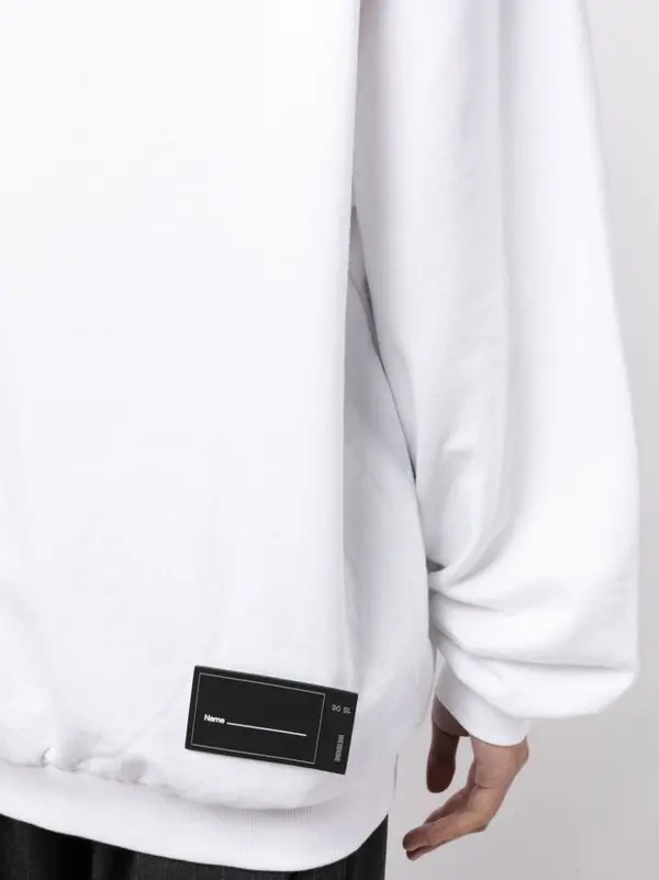 We11Done Front Logo Cotton Hoodie - White