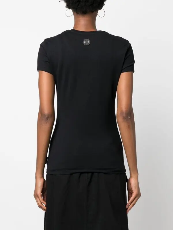 Philipp Plein Crystal-embellished Logo T-shirt - Black