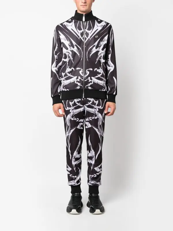 Philipp Plein Chrome Abstract-pattern Track Pants