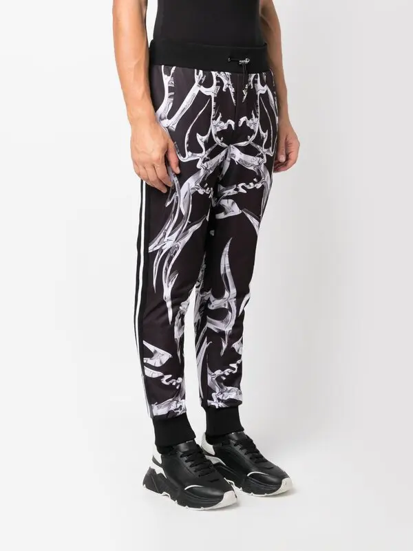 Philipp Plein Chrome Abstract-pattern Track Pants