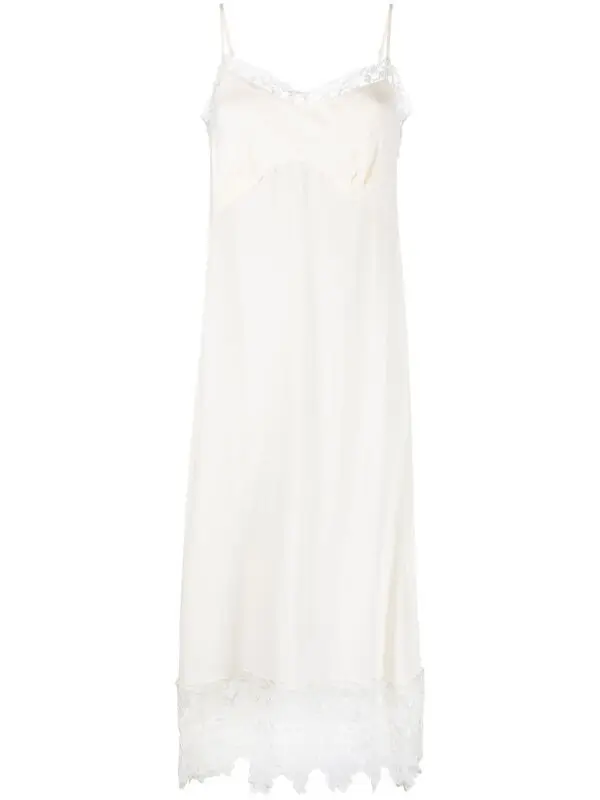 Simone Rocha Lace-trim Midi Dress - Neutrals