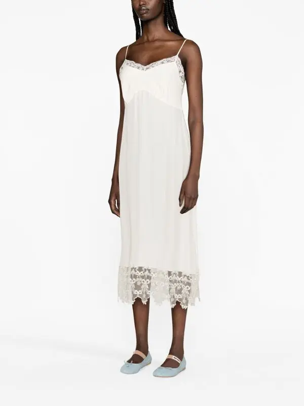 Simone Rocha Lace-trim Midi Dress - Neutrals