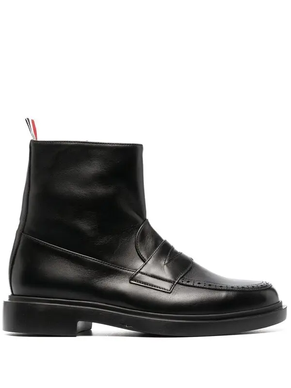 Thom Browne Calf Leather Penny Loafer Ankle Boots