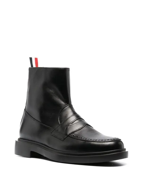 Thom Browne Calf Leather Penny Loafer Ankle Boots