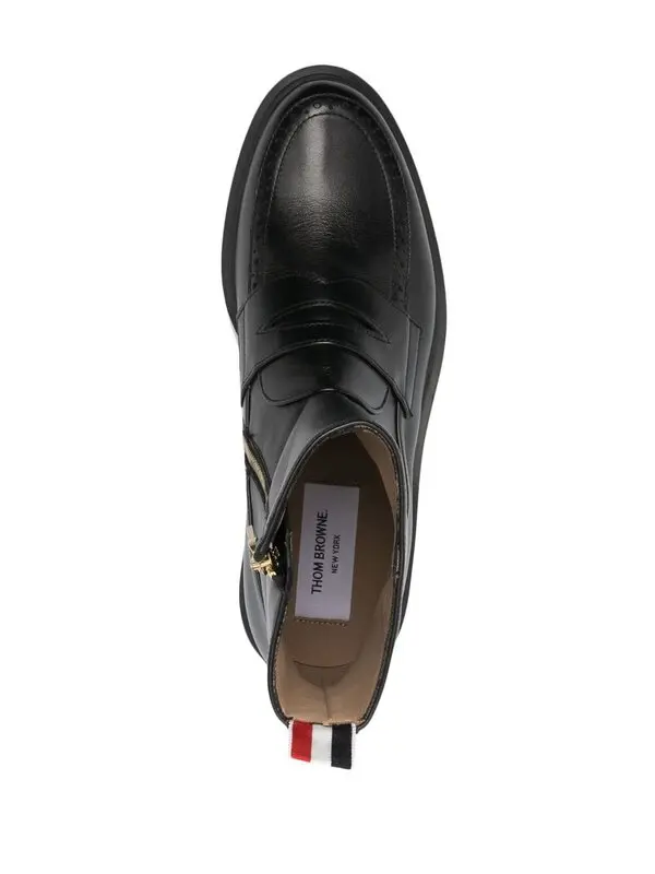 Thom Browne Calf Leather Penny Loafer Ankle Boots