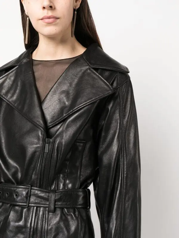 Alberta Ferretti Double-breasted Leather Jacket