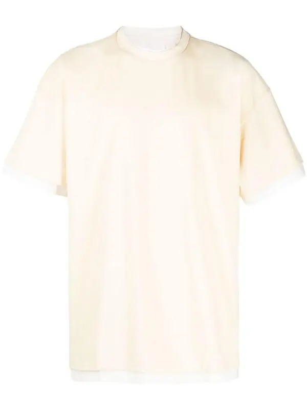 JIL SANDER Logo-print Two-tone T-shirt - Yellow