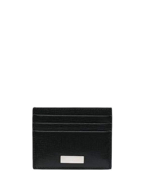 FERRAGAMO Logo-plaque Leather Wallet - Black