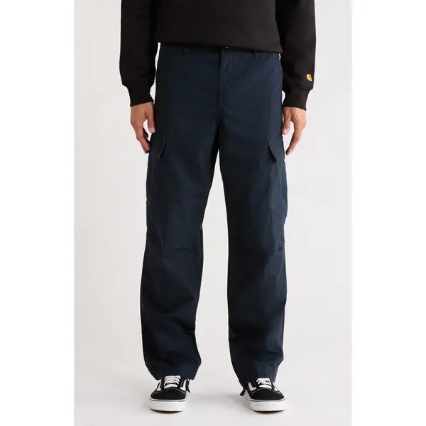 Carhartt Work In Progress Cotton Ripstop Cargo Pants - Deep Night Rinsed