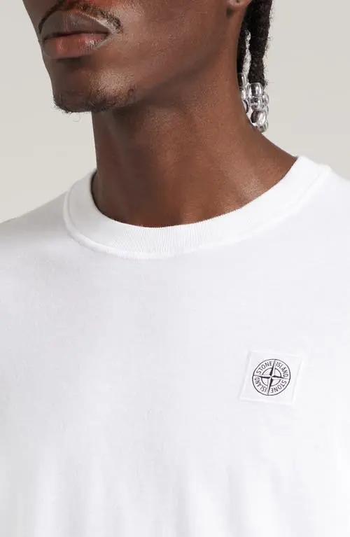 Stone Island Logo Patch Cotton T-shirt - White