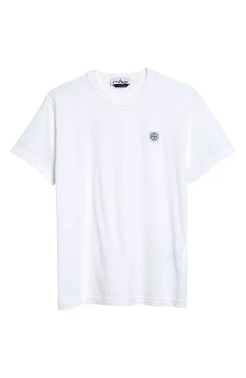 Stone Island Logo Patch Cotton T-shirt - White