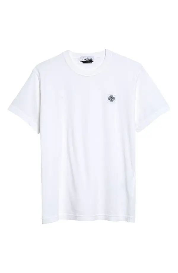 Stone Island Logo Patch Cotton T-shirt - White