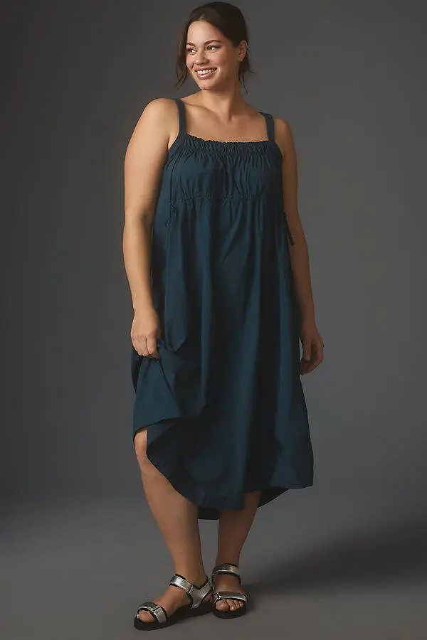 DAILY PRACTICE BY ANTHROPOLOGIE Keeseville Sleeveless Smocked Dress
