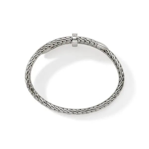 John Hardy Spear Flex Cuff With Diamonds - Sterling Silver