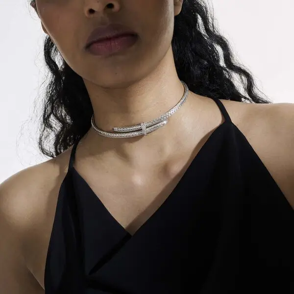 John Hardy Spear Coil Choker With Diamonds