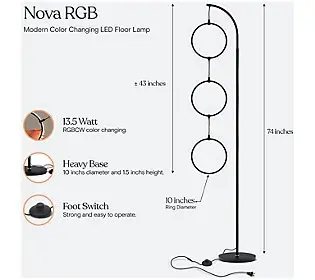 BRIGHTECH Nova Rgb 74' Led Floor Lamp