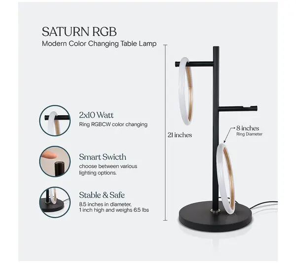 BRIGHTECH Saturn Rgb 21' Led Table Lamp
