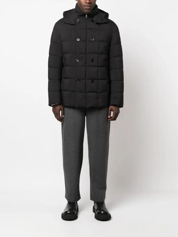 FAY Detachable Hood Padded Jacket - Black