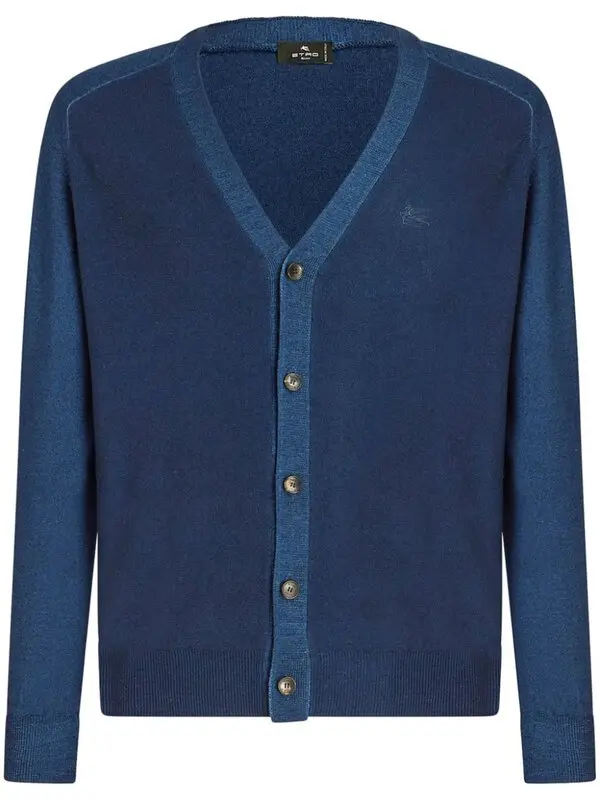 Etro Virgin Wool Cardigan - Blue