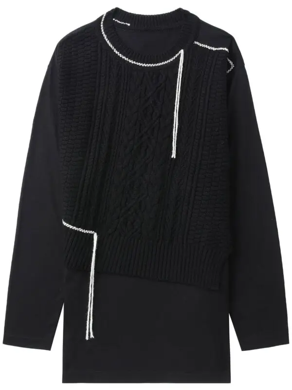 Y’s Decorative-stitch Long-sleeve Jumper