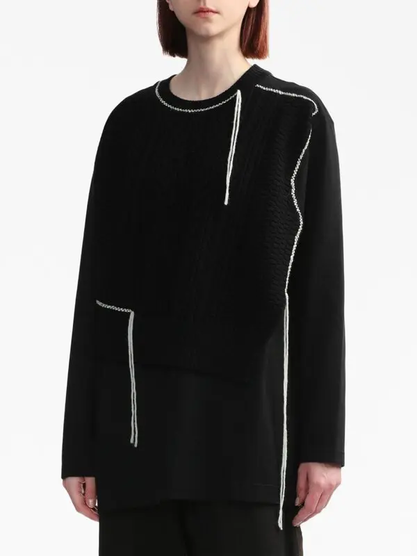 Y’s Decorative-stitch Long-sleeve Jumper