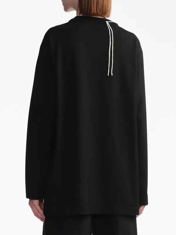 Y’s Decorative-stitch Long-sleeve Jumper