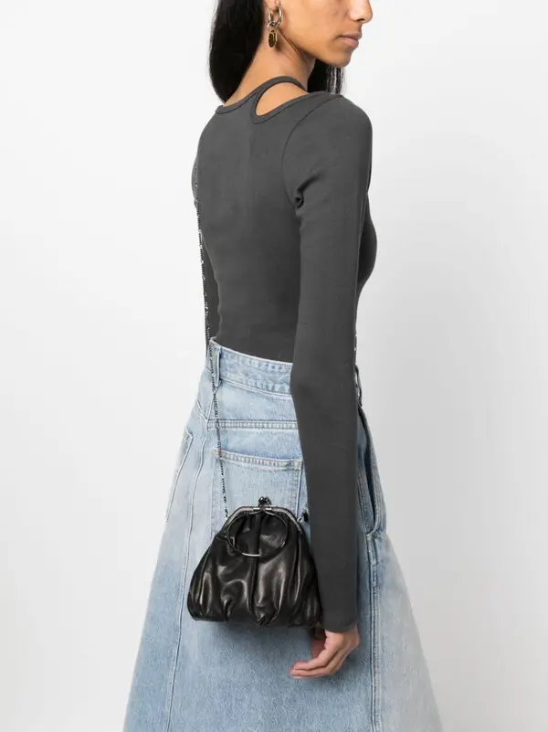 Yohji Yamamoto Clasp Drape Leather Tote Bag