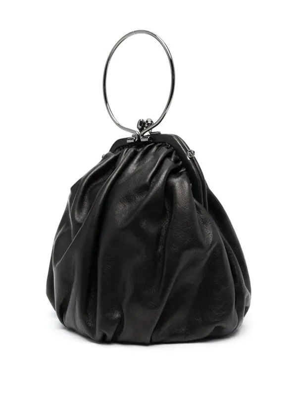 Yohji Yamamoto Clasp Drape Leather Tote Bag