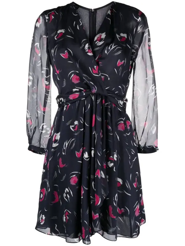 Emporio Armani Floral-print Silk Dress