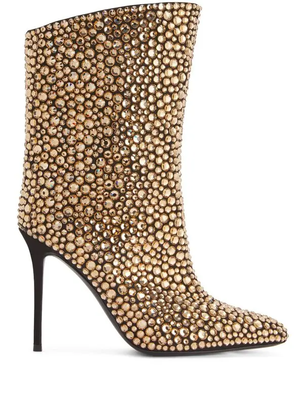 GIUSEPPE ZANOTTI Merissa Sparkle 105mm Boots - Neutrals