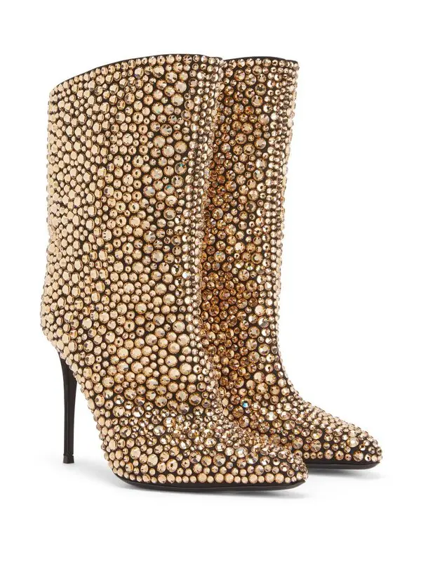 GIUSEPPE ZANOTTI Merissa Sparkle 105mm Boots - Neutrals