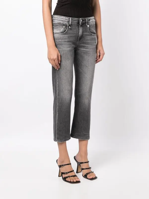 R13 Distressed-effect Cropped Jeans - Grey