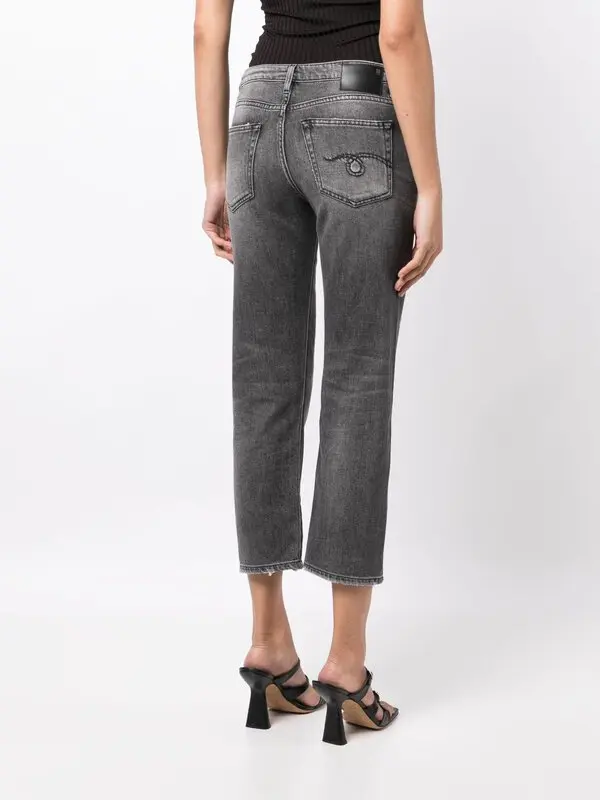 R13 Distressed-effect Cropped Jeans - Grey