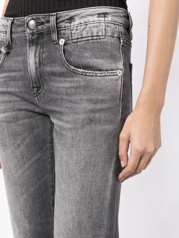 R13 Distressed-effect Cropped Jeans - Grey