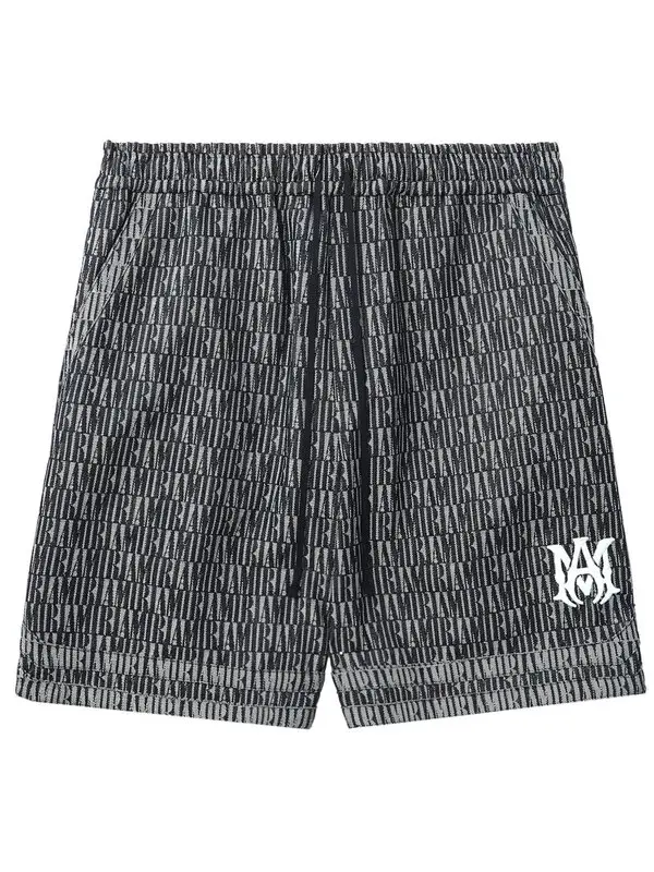 Amiri Logo-patch Cotton Shorts - Blue