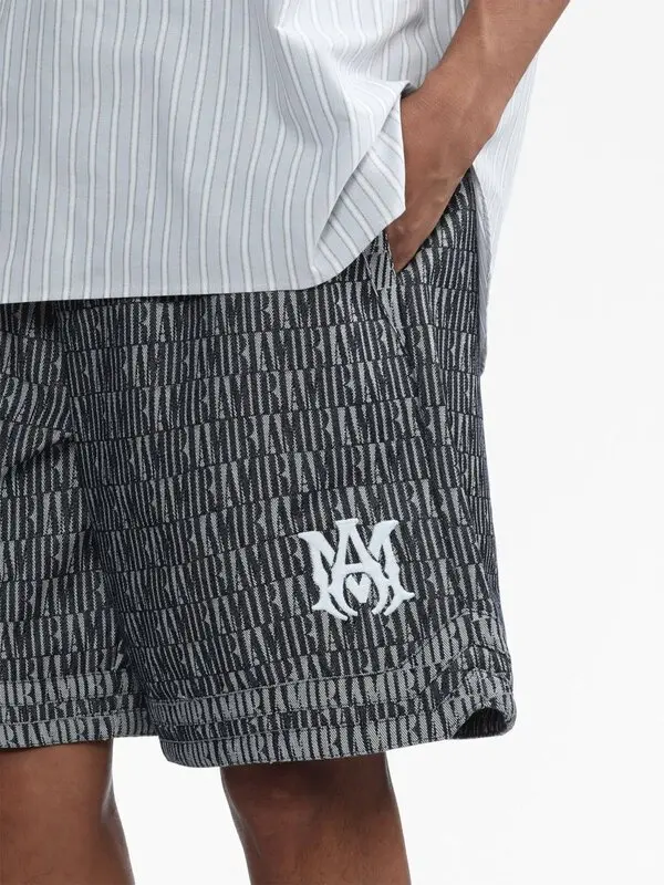 Amiri Monogram Pattern Cotton Shorts