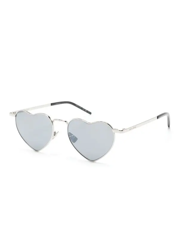 Saint Laurent Loulou Heart-frame Sunglasses - Silver