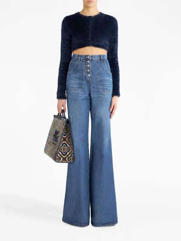 Etro Floral-embroidered Flared Jeans
