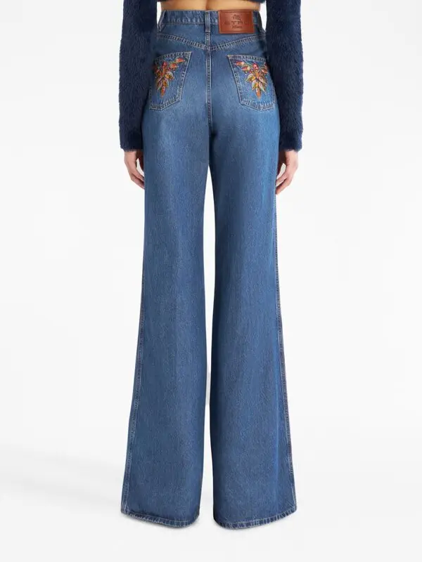 Etro Floral-embroidered Flared Jeans