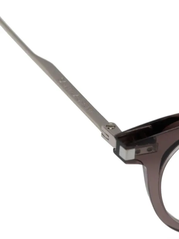Saint Laurent Engraved-logo Round-frame Glasses - Purple