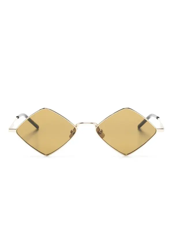Saint Laurent Lisa Diamond-frame Sunglasses - Gold